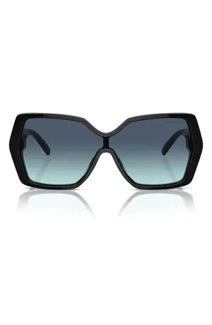 Tiffany & Co. Tiffany & Co. 129mm Gradient Pillow Sunglasses Black Blue