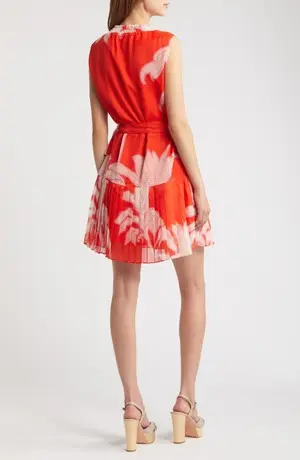 CIEBON Maya Wrap Minidress - Coral Multi