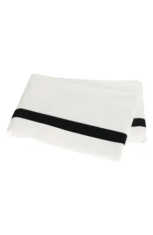 MATOUK Ambrose 600 Thread Count Flat Sheet Bone/black
