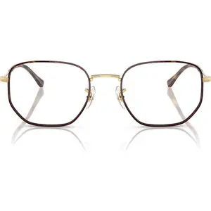 Ray-ban 53mm Octagon Eyeglasses - Gold Havana