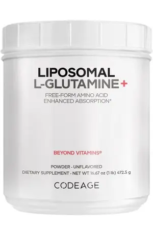 CODEAGE Liposomal L-glutamine Powder 5000mg Supplement - White
