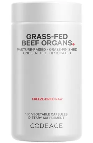 CODEAGE Grass-fed Beef Organs Glandulars Supplement - White