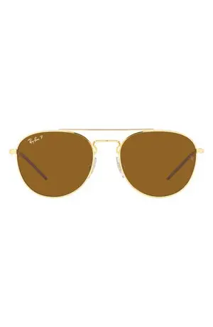 Ray-ban 55mm Polarized Phantos Sunglasses - Gold Flash
