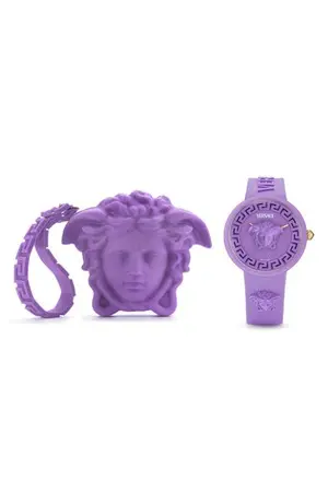 Versace Medusa Pop Silicone Strap Watch - Purple