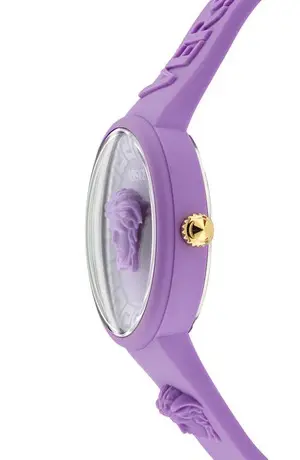 Versace Medusa Pop Silicone Strap Watch - Purple