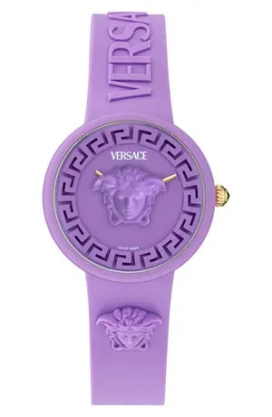 Versace Medusa Pop Silicone Strap Watch - Purple