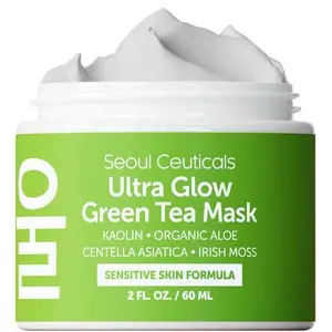 SEOUL CEUTICALS Ultra Glow Korean Skincare Green Tea Mask - Clear