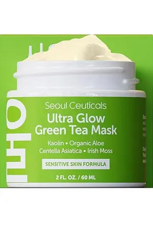 SEOUL CEUTICALS Ultra Glow Korean Skincare Green Tea Mask - Clear