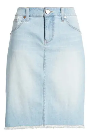 1822 Denim Frayed Hem Skirt - Colette
