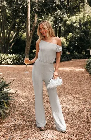 PETAL & PUP Heather Sparkle Jumpsuit - Sage
