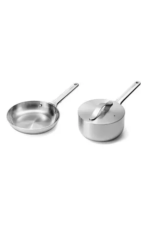 CARAWAY 8" Fry Pan & 1.75-quart Sauce Pan Set - Stainless Steel