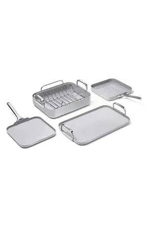 CARAWAY 5-piece Ceramic Nonstick Cookware Set - Gray