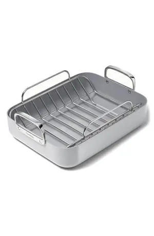 CARAWAY Ceramic Nonstick Roasting Pan & Wire Rack - Gray