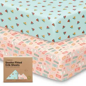 KEABABIES Soothe Fitted Crib Sheet - Beach Day