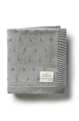 DOMANI HOME Flower Pointelle Baby Blanket - Gray