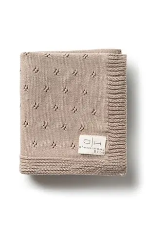 DOMANI HOME Flower Pointelle Baby Blanket - Stone