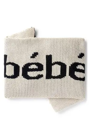 DOMANI HOME Bébé Cotton Blanket Ivory/ Black