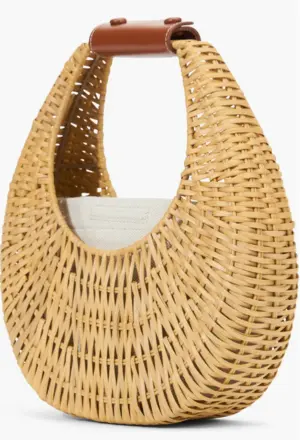 Staud Mini Moon Wicker Bag - Natural