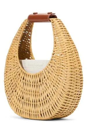 Staud Mini Moon Wicker Bag