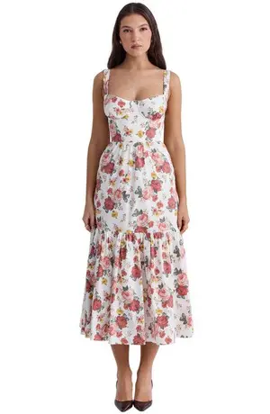 House Of Cb Elia Floral Midi Sundress - Rose Print