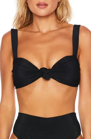 Beach Riot Sophia Knot Front Bikini Top - Black
