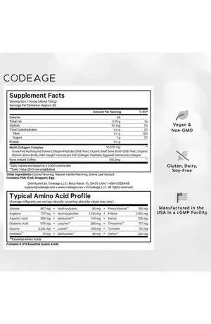 CODEAGE Multi Collagen Peptides Protein Mocha Powder Supplement