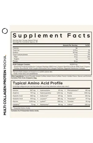 CODEAGE Multi Collagen Peptides Protein Mocha Powder Supplement