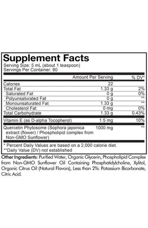 CODEAGE Liquid Quercetin Phytosome + Vitamin E Supplement