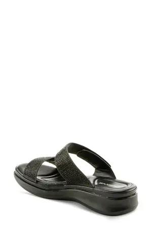 SPRING STEP SHOES Bling Wedge Sandals - Black