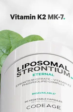 CODEAGE Liposomal Strontium + Vitamin K2 Mk-7 Supplement
