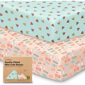 KEABABIES Soothe Fitted Mini Crib Sheet Beach Day