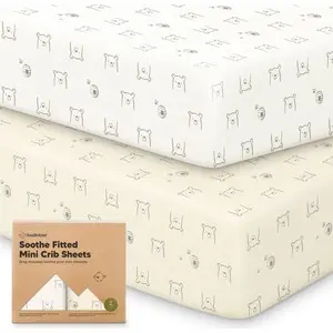 KEABABIES Soothe Fitted Mini Crib Sheet Bumble Bear