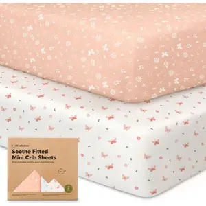KEABABIES Soothe Fitted Mini Crib Sheet Butterflies