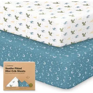 KEABABIES Soothe Fitted Mini Crib Sheet Dragon Tale
