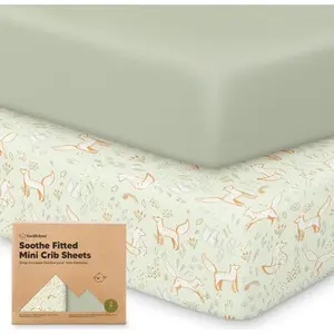 KEABABIES Soothe Fitted Mini Crib Sheet Foxtrot