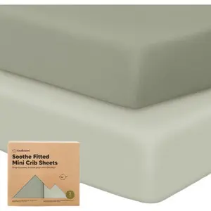 KEABABIES Soothe Fitted Mini Crib Sheet Lichen