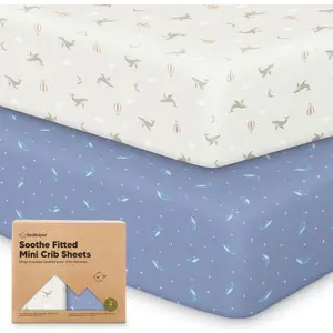 KEABABIES Soothe Fitted Mini Crib Sheet Marine Muse