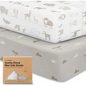 KEABABIES Soothe Fitted Mini Crib Sheet Savannah