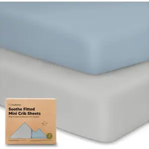 KEABABIES Soothe Fitted Mini Crib Sheet Steel