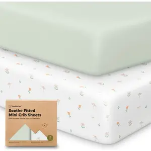 KEABABIES Soothe Fitted Mini Crib Sheet Wildflowers