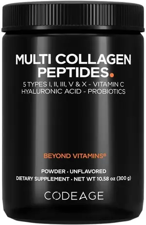 CODEAGE Multi Collagen Peptides + Probiotics Powder Supplement - White