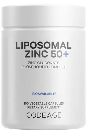 CODEAGE Liposomal Zinc Gluconate 50 Mg Mineral Supplement - White