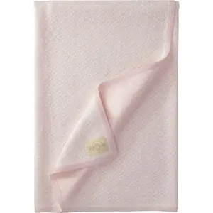 HOPE & HENRY Baby Jacquard Sweater Blanket - Rose With Rose Binding