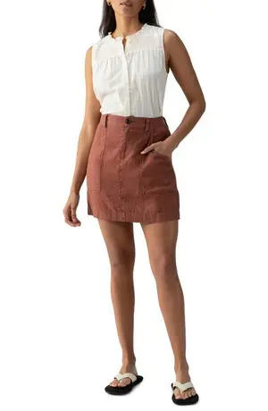 Sanctuary Patch Pocket Linen Miniskirt
