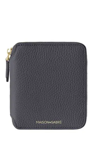 MAISON DE SABRE Small Leather Zip Around Wallet - Graphite Sky