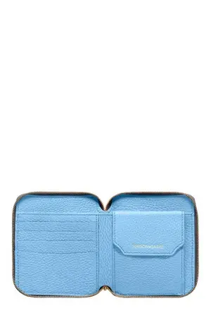 MAISON DE SABRE Small Leather Zip Around Wallet - Graphite Sky