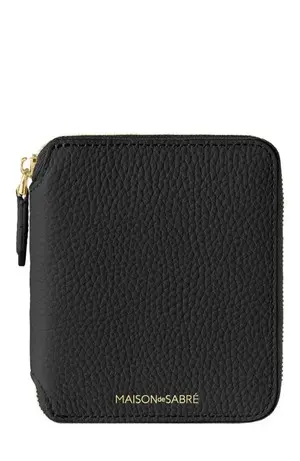 MAISON DE SABRE Small Leather Zip Around Wallet - Pomegranate Caviar