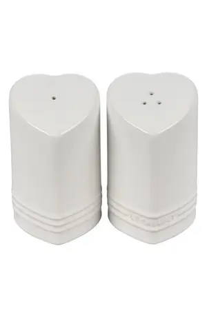 LE CREUSET Heart Salt & Pepper Shaker Set - White