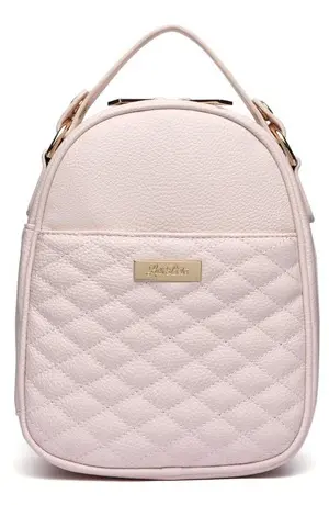 LULI BEBÉ Monaco Faux Leather Snack Bag - Pastel Pink