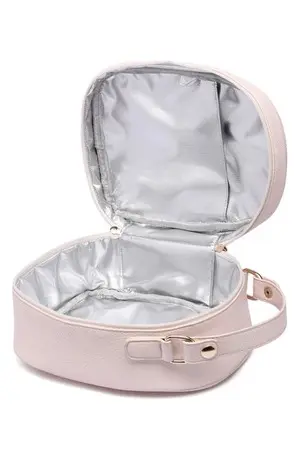 LULI BEBÉ Monaco Faux Leather Snack Bag - Pastel Pink